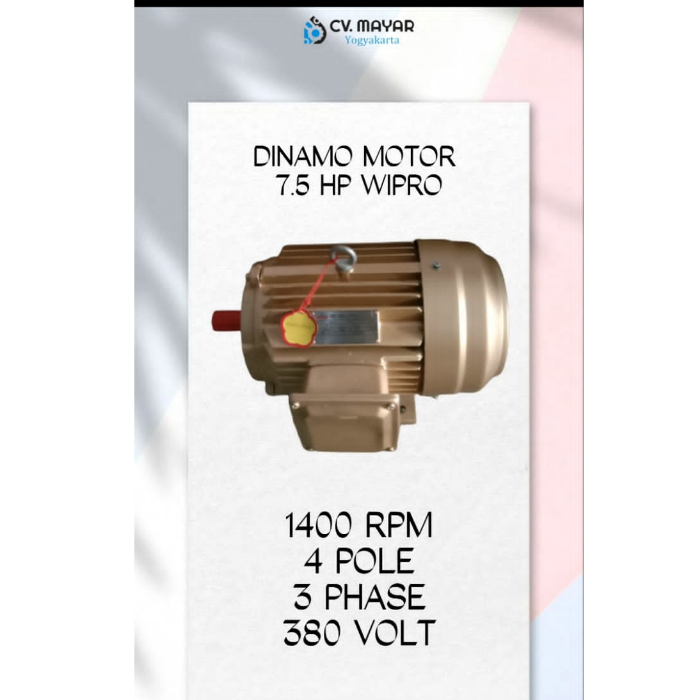 Jual Dinamo motor 7,5 hp 4 pole 3 phase wipro | Shopee Indonesia
