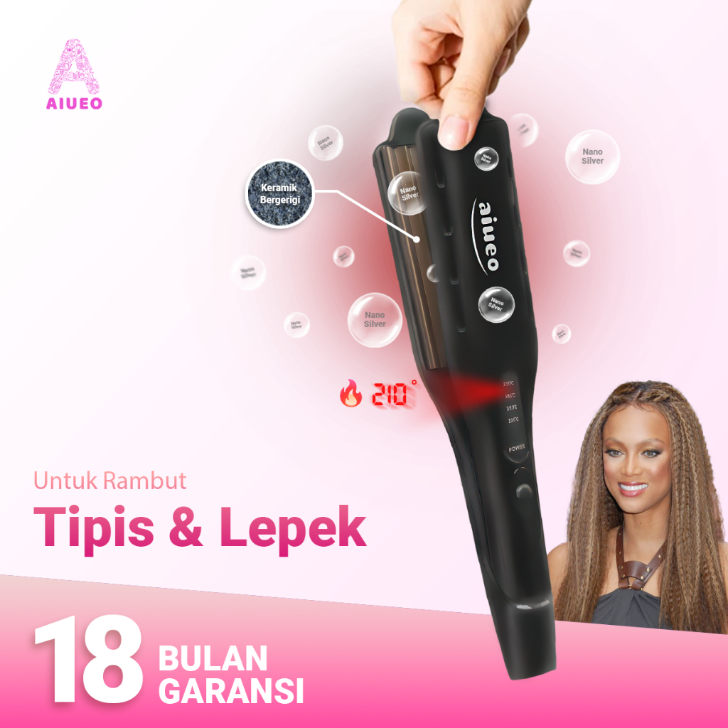 Jual Catokan AIUEO Amelia - 9940 Alat Keriting Rambut Gelombang Alat ...