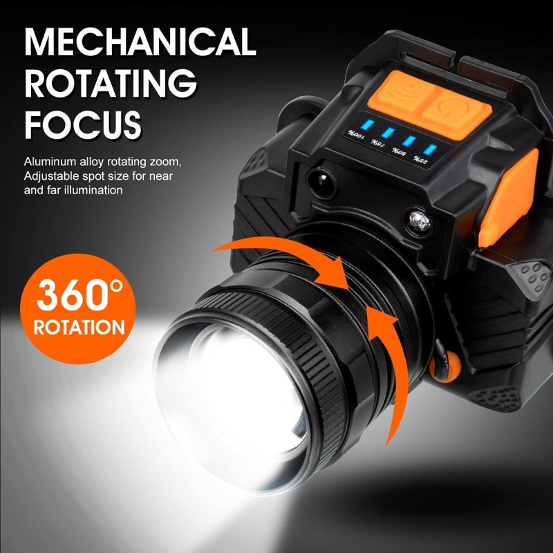 Jual LED Senter Kepala T8 Senter Kepala Super Terang Induksi Lampu Usb Rechargeable Zoom ...