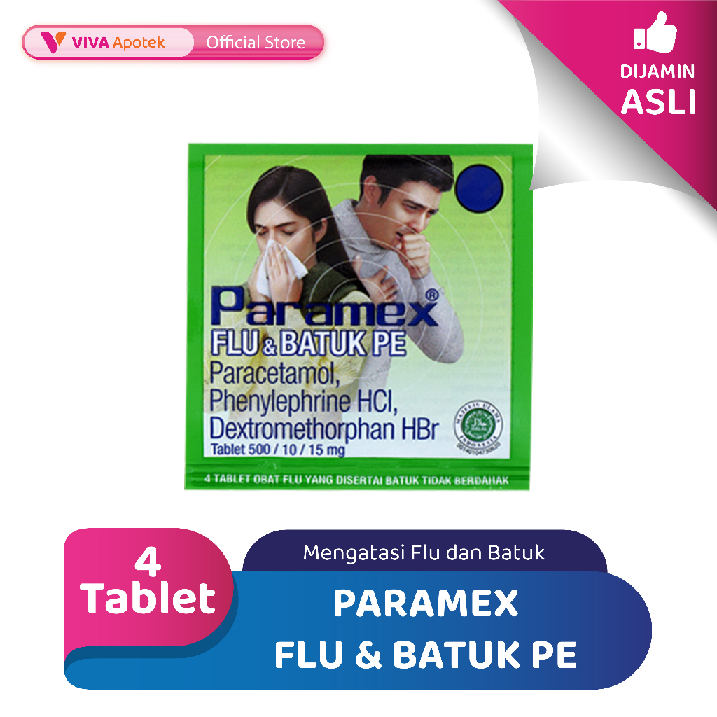 Jual Paramex Flu & Batuk PE Mengatasi Flu dan Batuk (4 Tablet) | Shopee ...