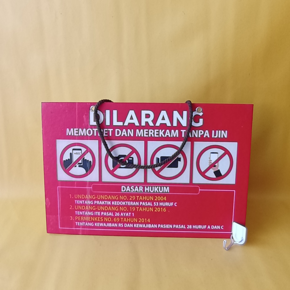 Jual Poster Gantung | Hard Poster Dilarang Memotret Dan Merekam Tanpa ...