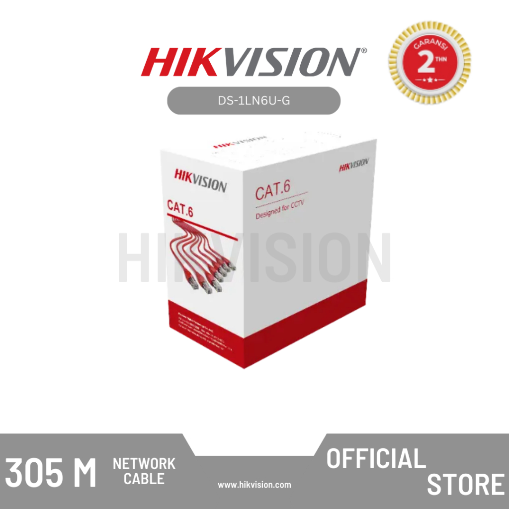 Jual HIKVISION - DS-1LN6U-G Kabel UTP 305 m CAT6 UTP Network Cable (Solid Copper, 0.55 mm, Gray ...