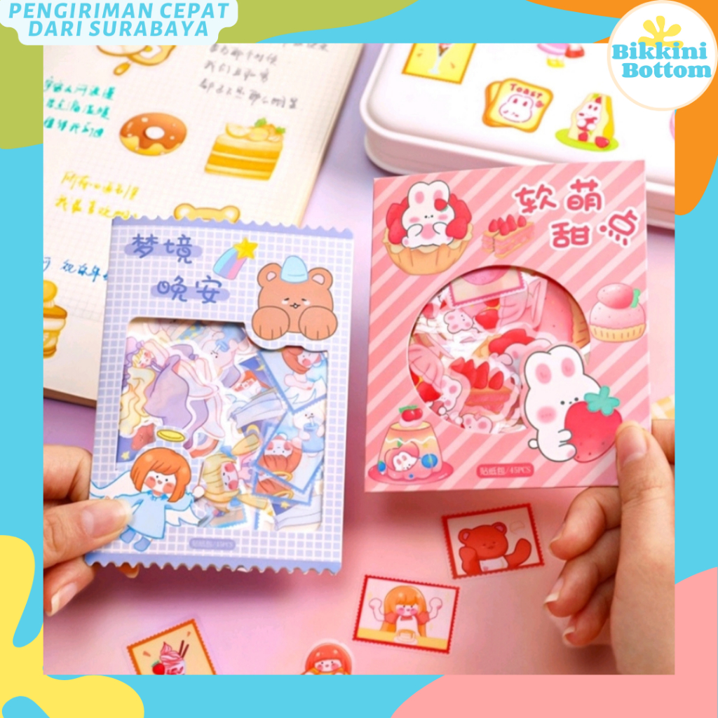 Jual Stiker DIY Sticker Journal Waterproof Lucu Imut Lembar ST3 ...