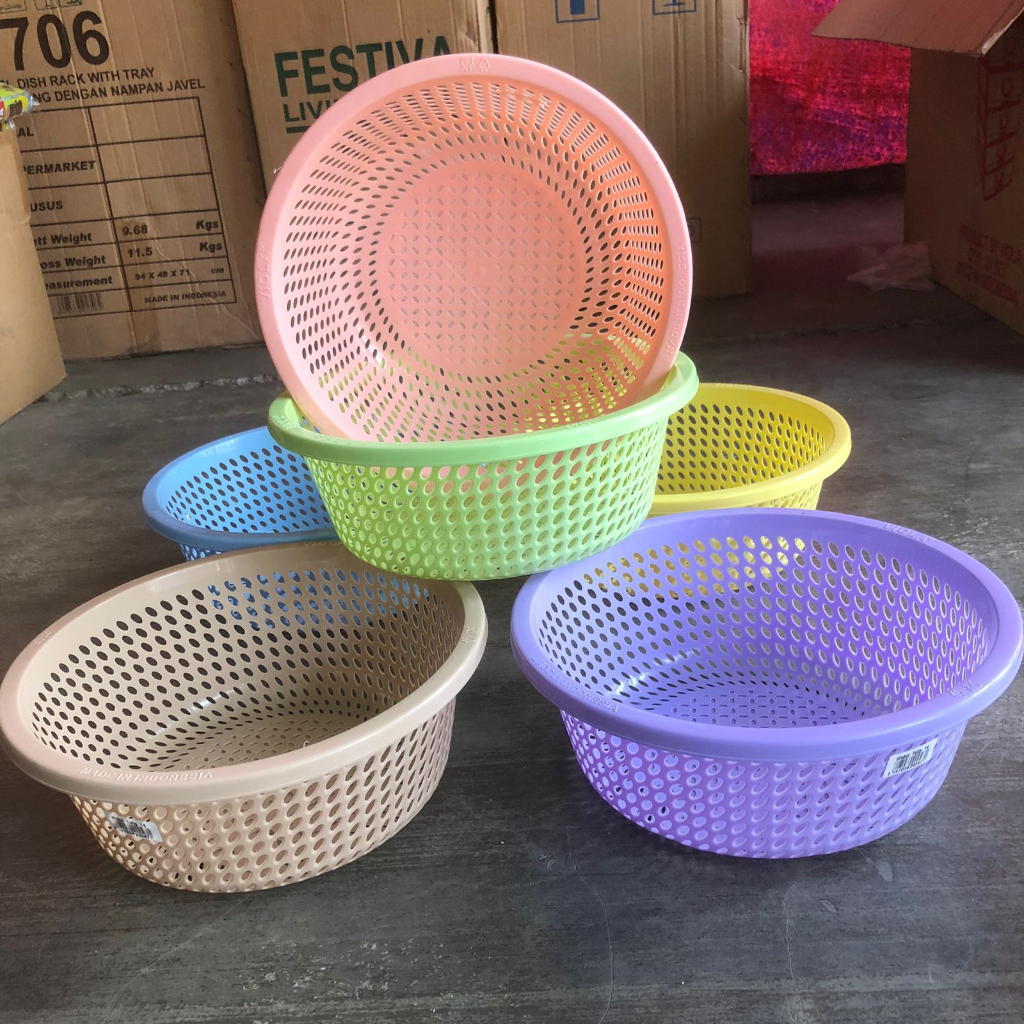 Jual Wakul Tulip / Bakul Viola / Besek Keranjang Bulat Plastik Viola 14 ...