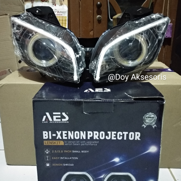 Jual Paket projector projie hid aes r15 alis plus reflektor Lampu depan yamaha r15 v1 v2 ...