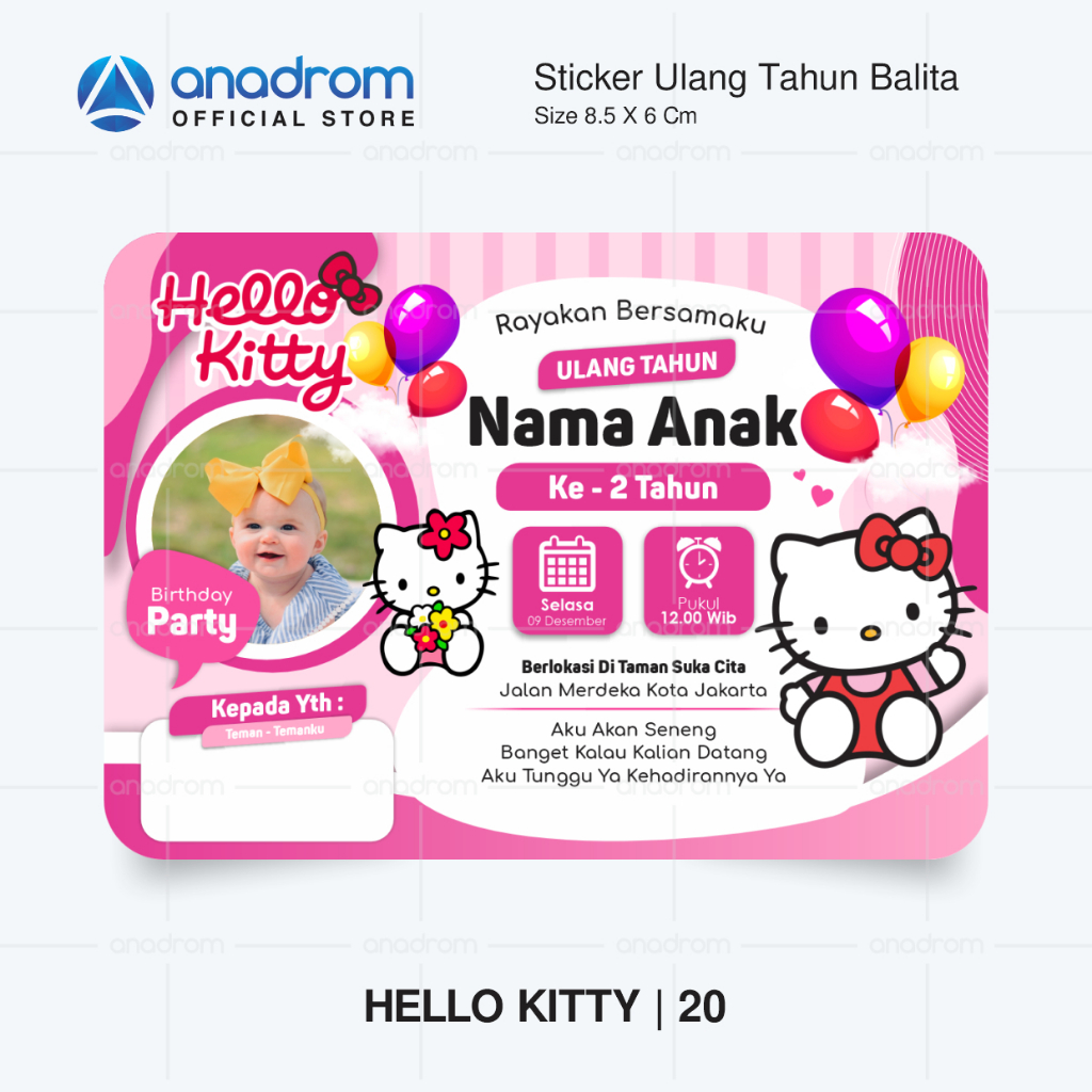 Jual Sticker Label Ulang Tahun Balita | Sticker Label Box Makanan ...