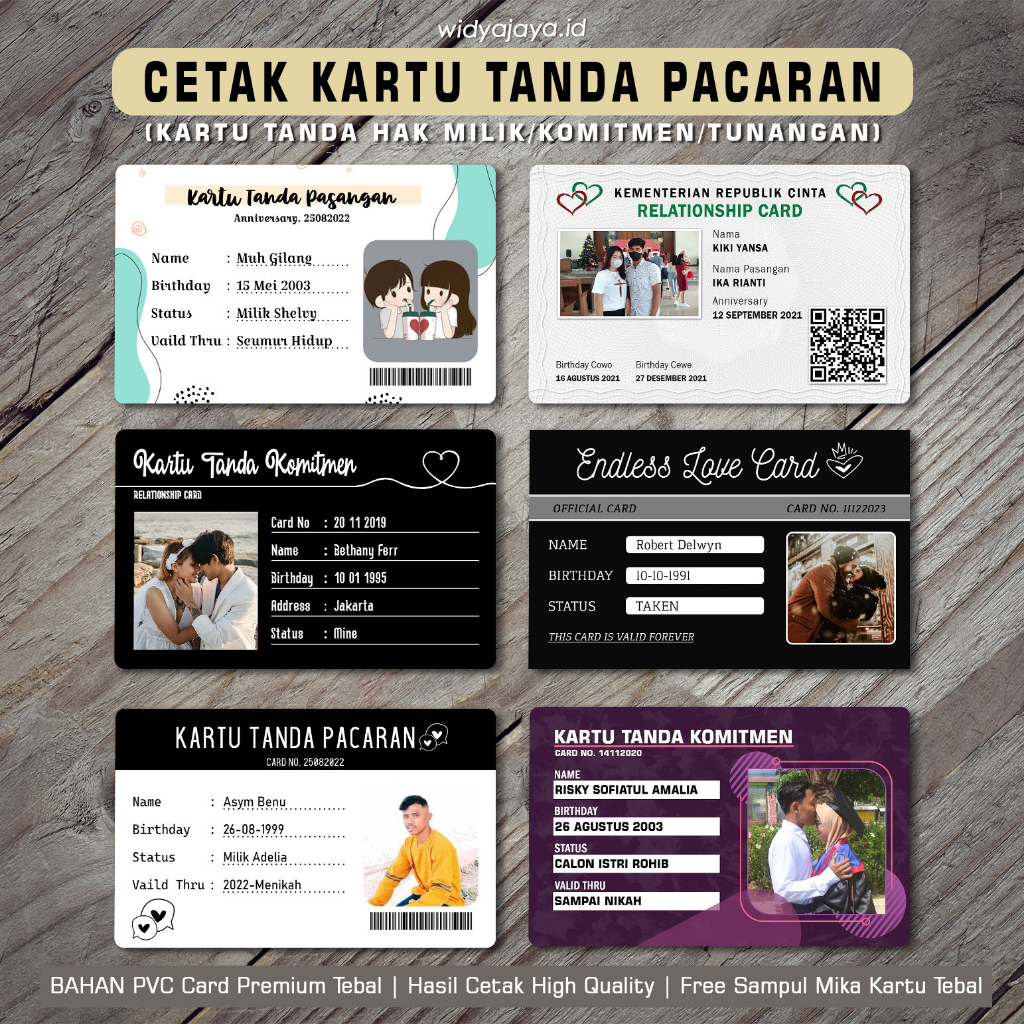 Jual [1KARTU] KARTU TANDA KOMITMEN / KARTU TANDA PACARAN / KARTU HAK ...