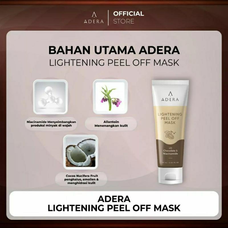 Jual ADERA LIGHTENING PEEL OFF MASK 100% ORIGINALwith Chocolate ...