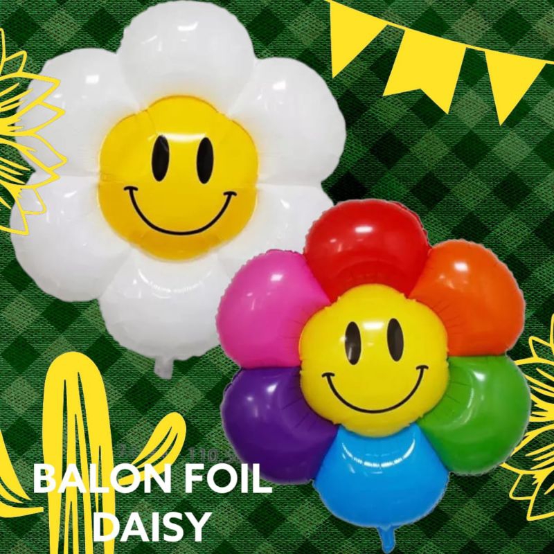 Jual BALON FOIL BUNGA DAISY MATAHARI SMILE/BALON PENTUNG DAISY | Shopee ...