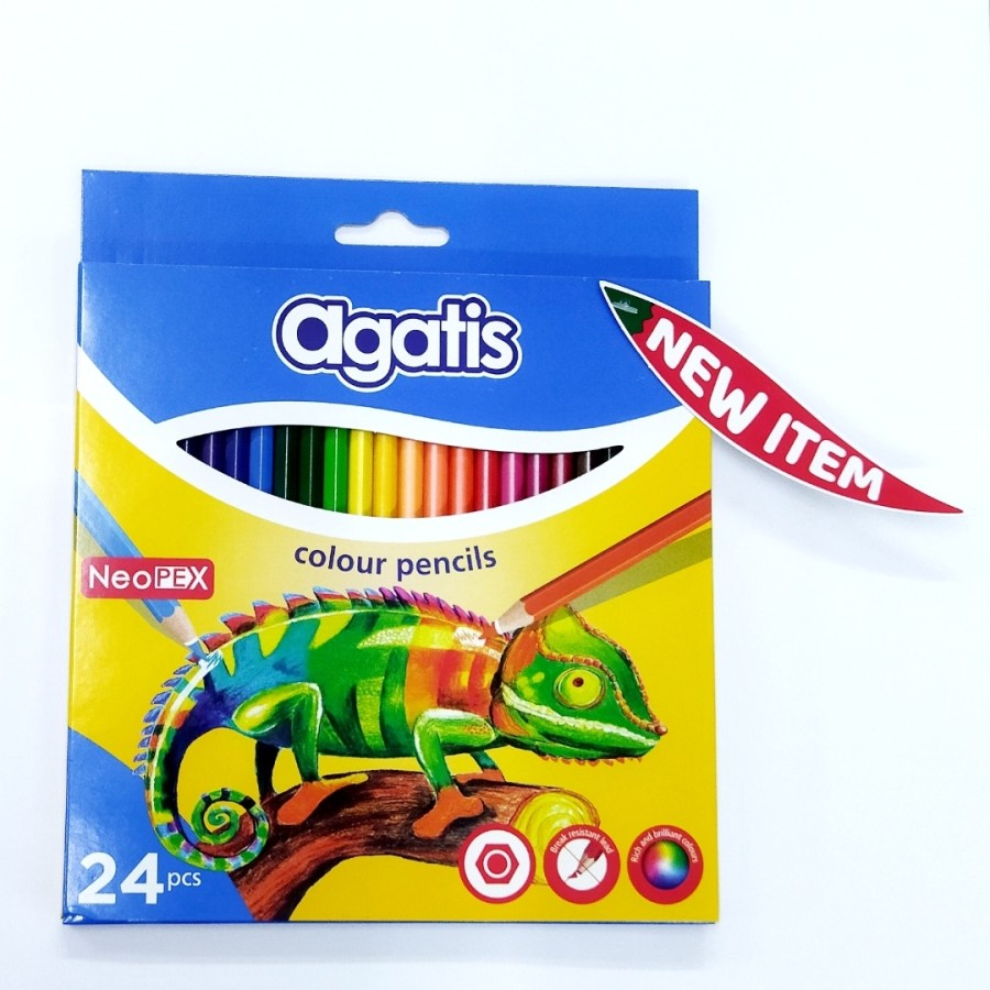 Jual AGATIS Pensil Warna Neopex Hexagonal 24 Warna / Pencil Menggambar ...