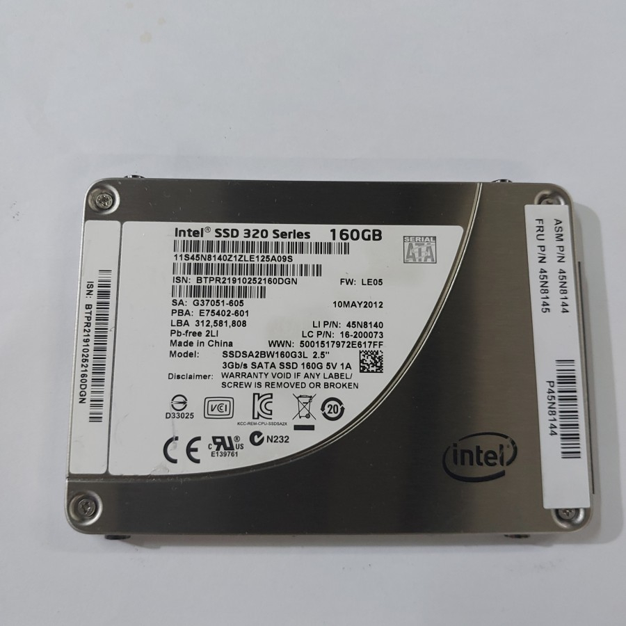 Jual ssd 2,5 inch 160gb sata intel | Shopee Indonesia