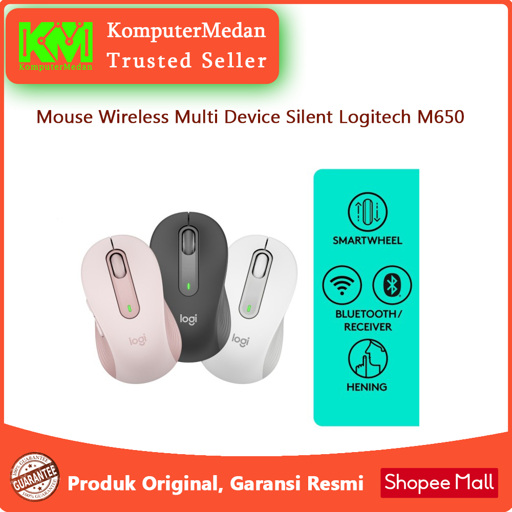 Jual Mouse Wireless Multi Device Silent Logitech M650 | Shopee Indonesia