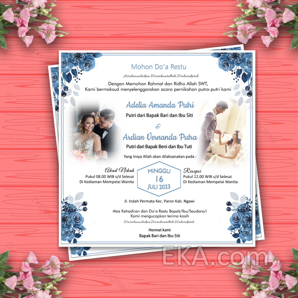 Jual Undangan Punjungan ukuran 16,5 x 16,5 cm | Shopee Indonesia