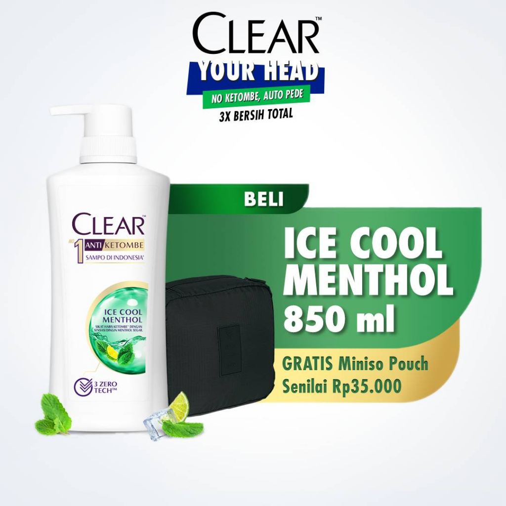 Jual Buy Clear Ice Cool Menthol 850ml FREE Miniso Pouch | Shopee Indonesia