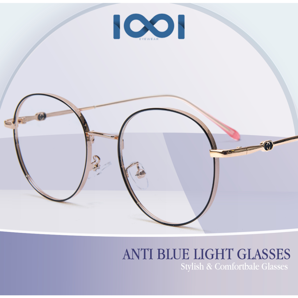 Jual IOOI Eyewear - Kacamata Round Metal Anti Radiasi Blueray ...