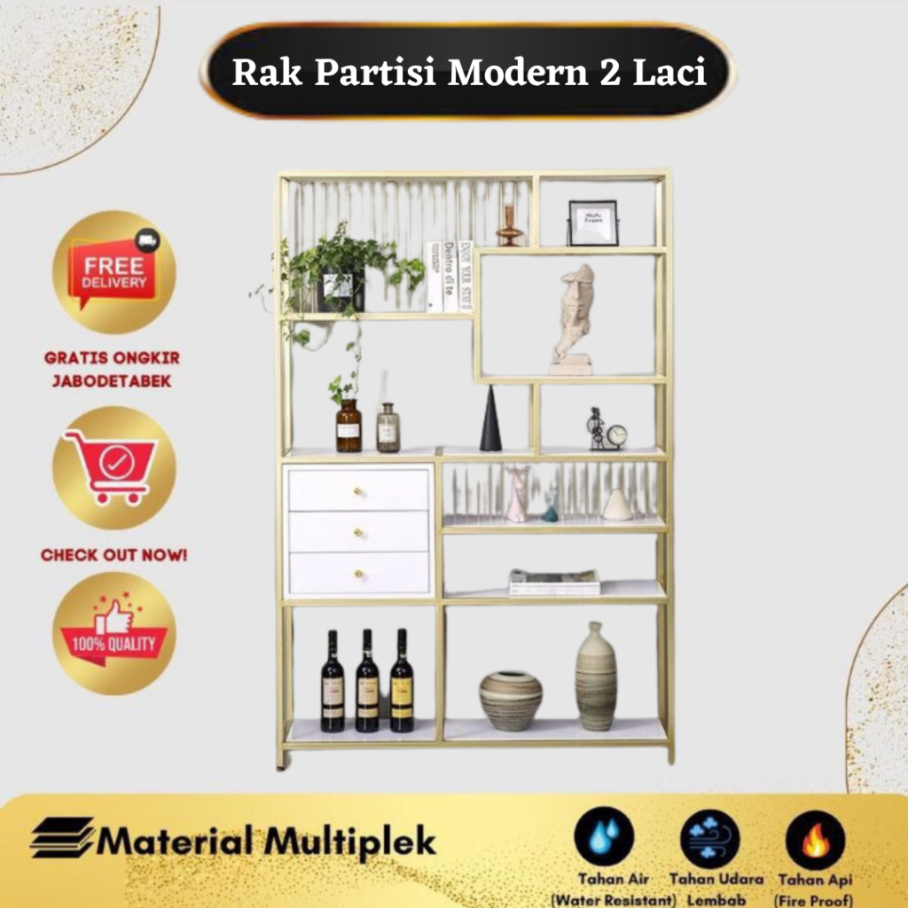 Jual [R109] Rak Partisi Modern 2 Laci Living Room/Rak Laci/Rak Display ...