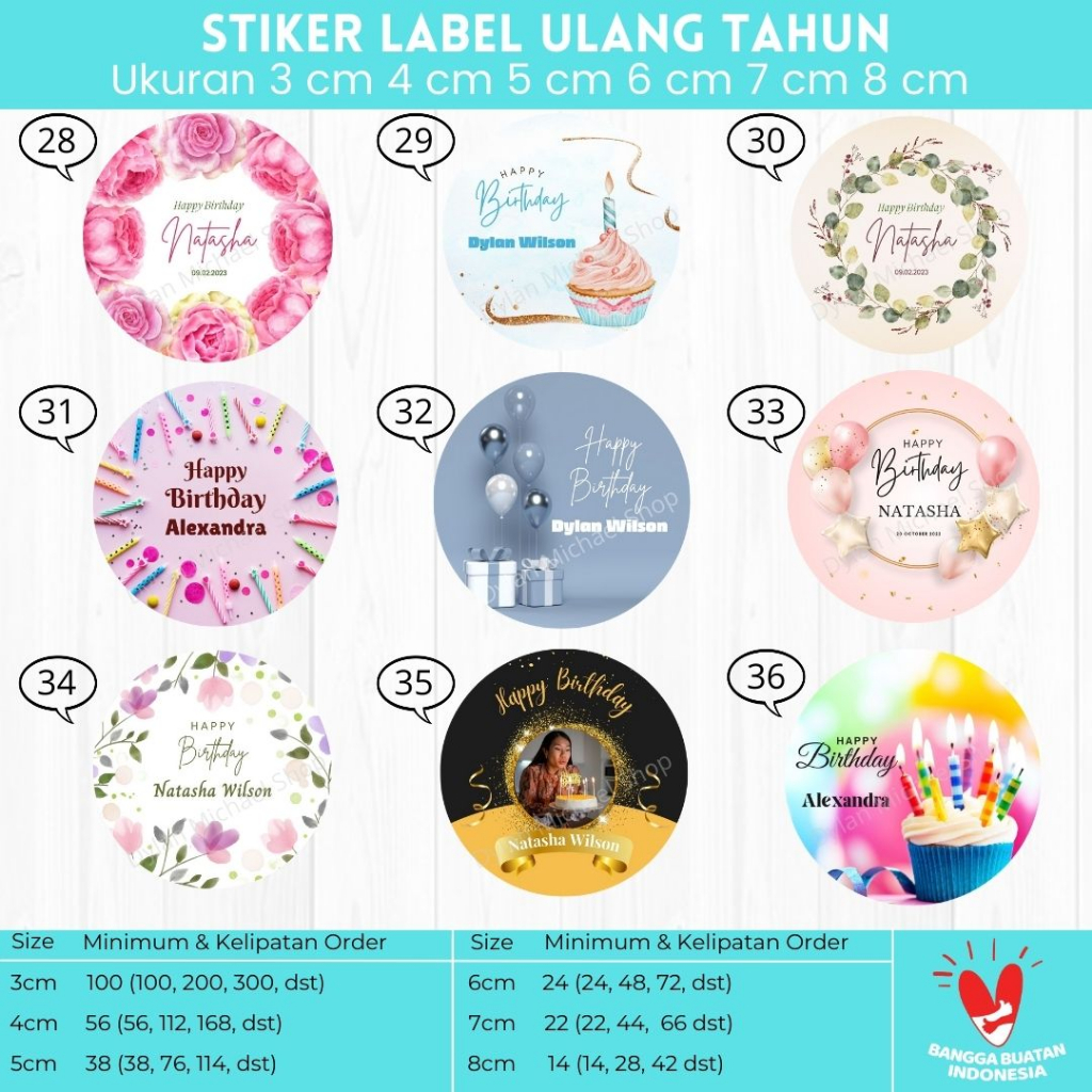 Jual Stiker Ulang Tahun Segala Usia Sticker Ulang Tahun Birthday ...
