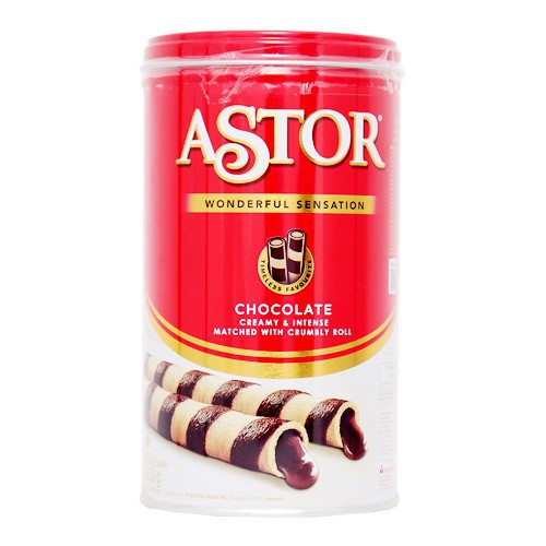 Jual Astor Kaleng Wafer Stick Roll Double Chocolate Coklat 330gr ...