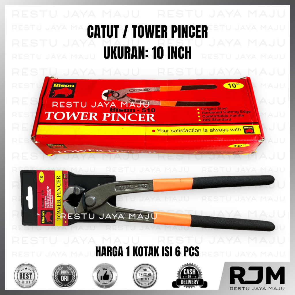 Jual [6 pcs] BISON Catut 510 Gg Fiber 9 10 inch Tang Kakatua Gegep ...