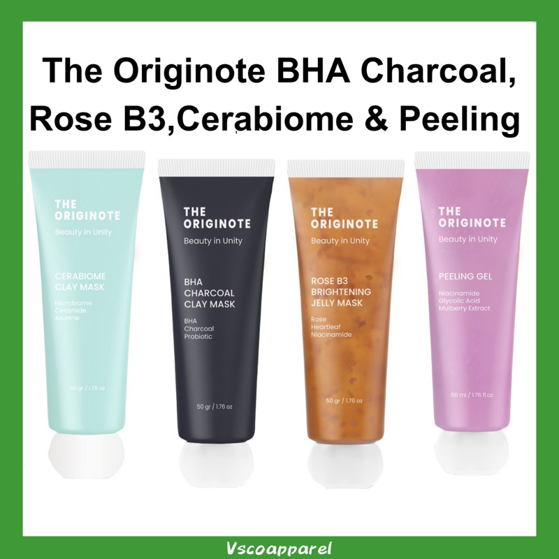 Jual The Originote BHA Charcoal, Rose B3 Brightening Jelly, Cerabiome ...