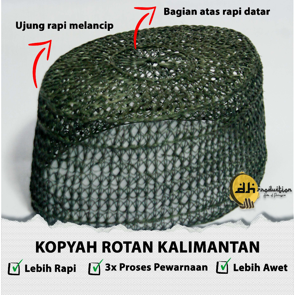 Jual KOPYAH ROTAN KALIMANTAN HITAM POLOS | Shopee Indonesia