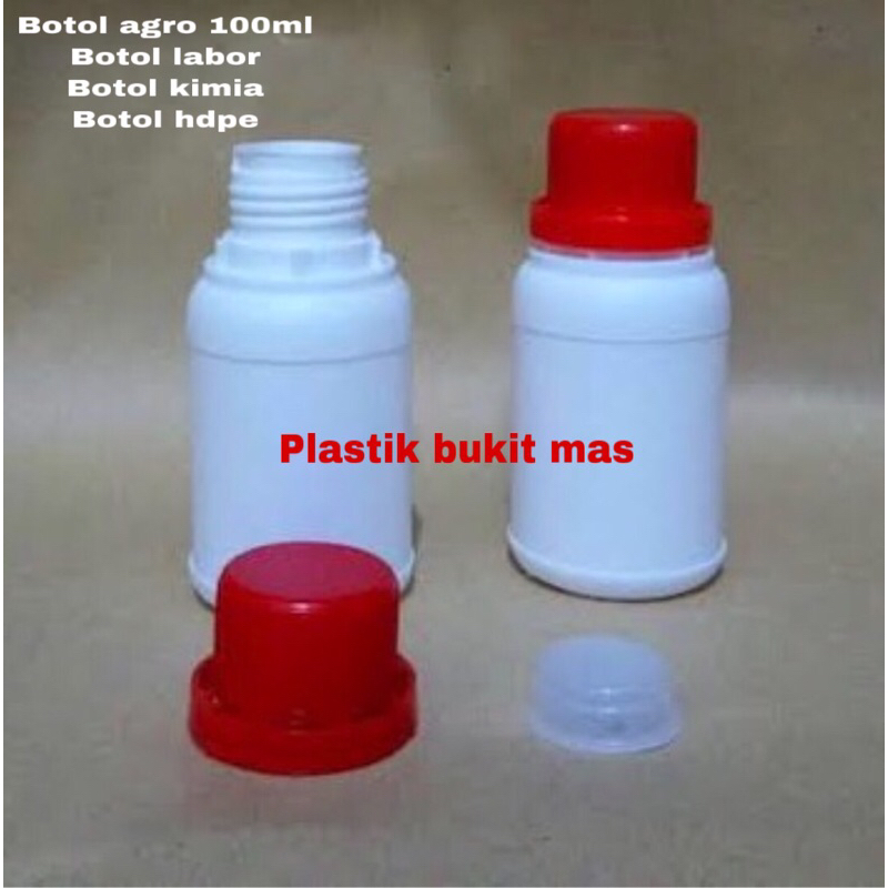 Jual botol agro 100 ml / botol labor 100ml / botol plastik hdpe 100ml murah botol kimia 100ml ...