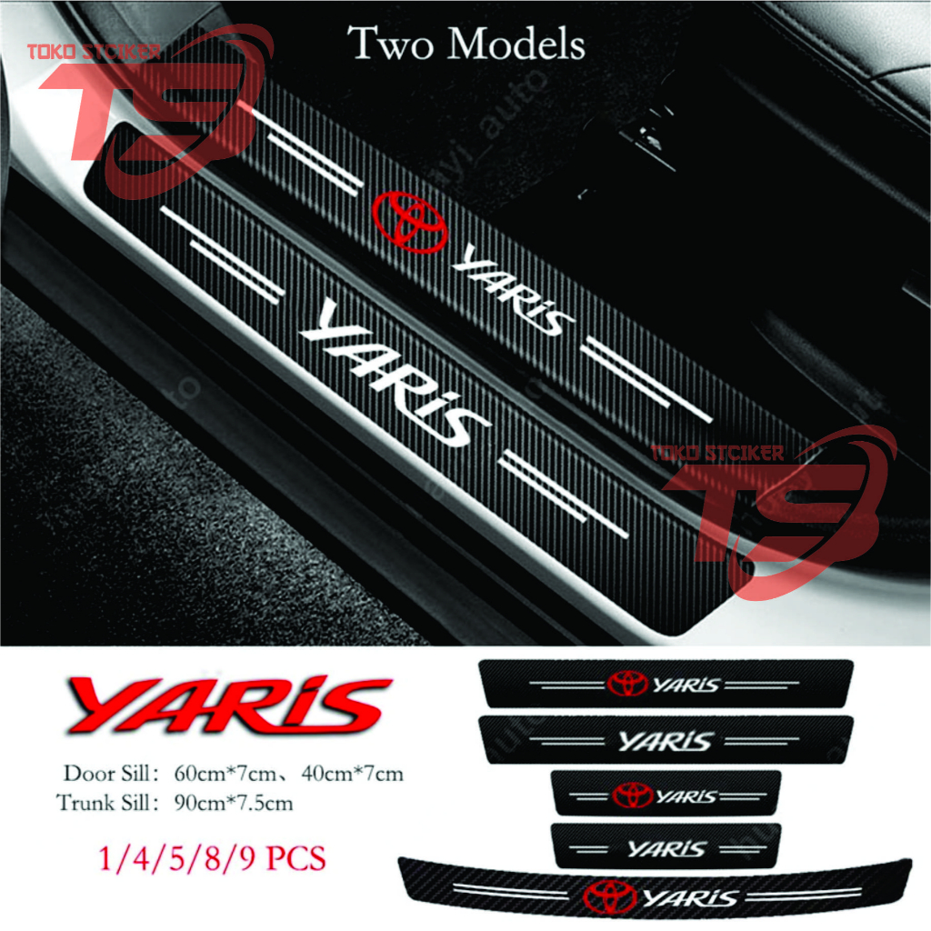 Jual TS SILL PLATE KARBON 3D MOBIL YARIS STICKER CARBON 3D PIJAKAN ...
