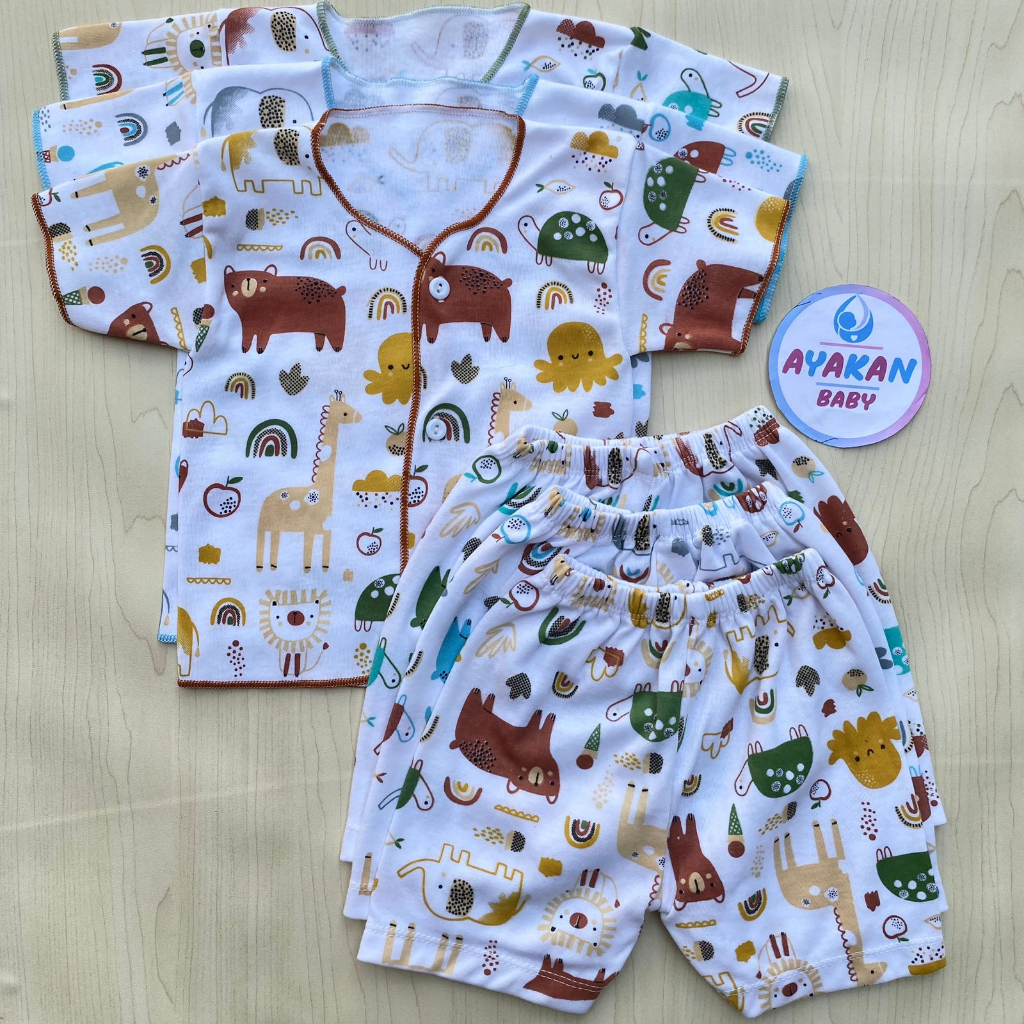 Jual AYAKAN BABY 3 pcs baju + celana pendek baju celana bayi baru lahir ...