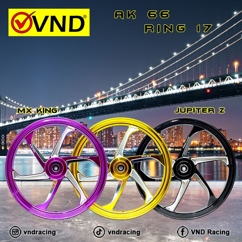 Jual VND Velg Tipe AK 66 Yamaha MX Kin Ukuran 160 / 160 Ring 17 Set ...