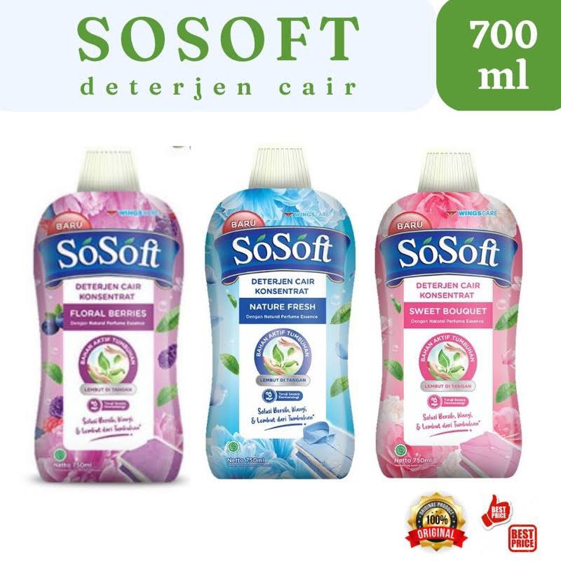 Jual So Soft Deterjen Cair Konsentrat 700 ml Detergen | Shopee Indonesia