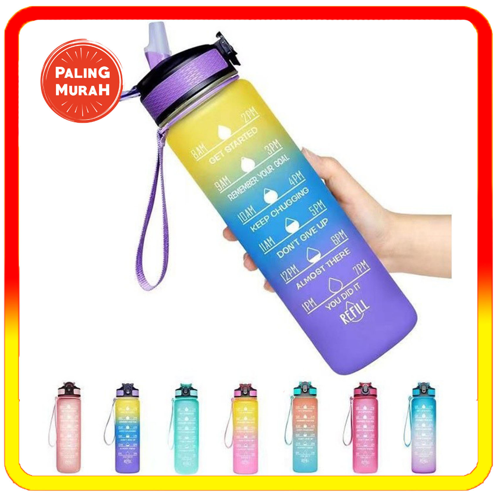 Jual CL Botol Minum Rainbow 1 Liter Viral Anak Impor Korea / Botol ...