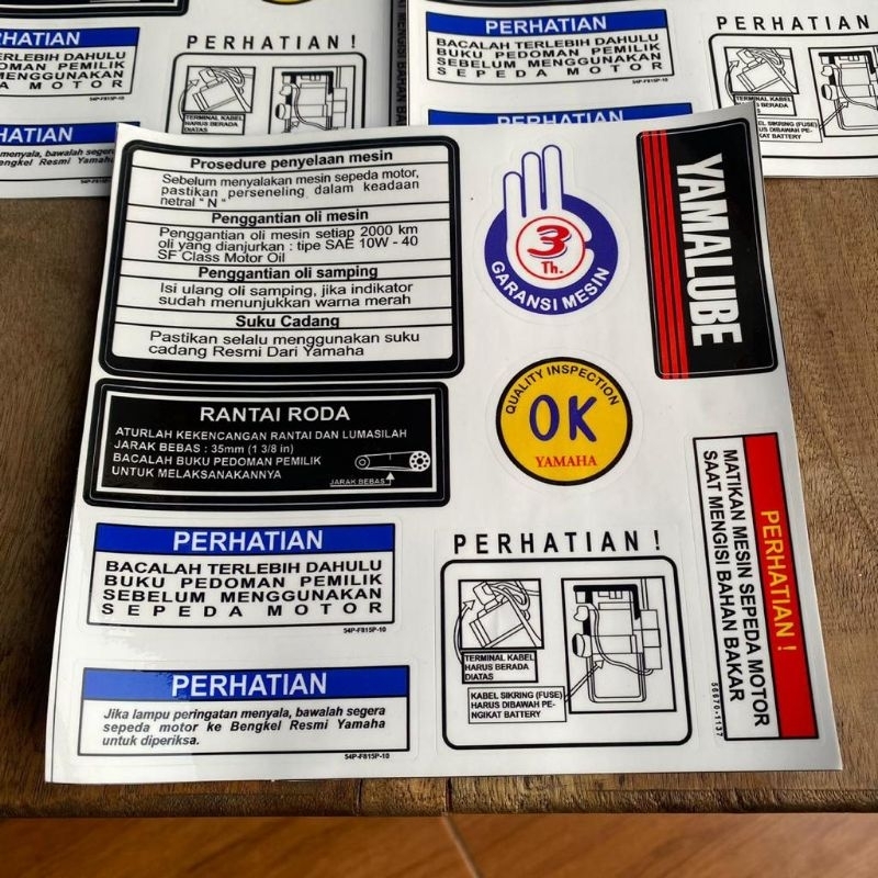 Jual STIKER STICKER PERINGATAN WARNING PELENGKAP SEPEDA MOTOR FIZR F1ZR ...