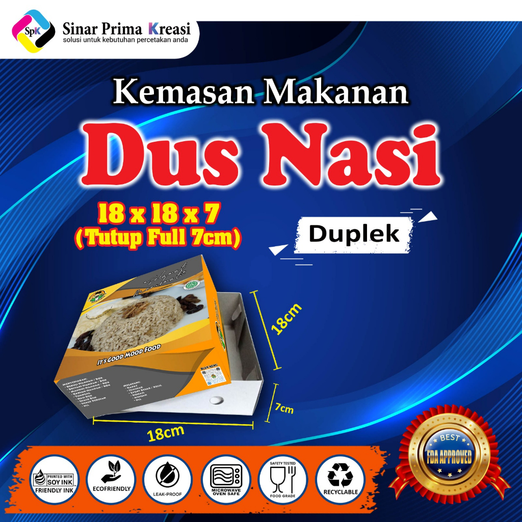 Jual Cetak Custom Dus / Box / Kotak Nasi Catering Ukuran 18x18 / Full ...