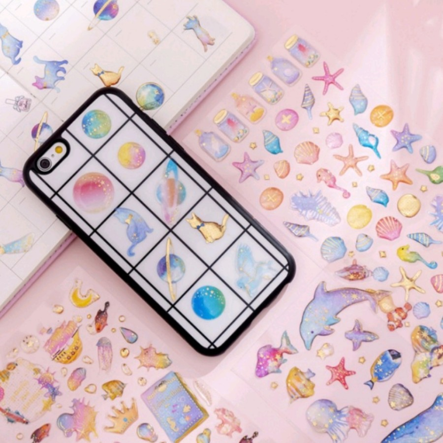 Jual Sticker Timbul Korea Glitter Transparan (Kode Transparan) | Shopee ...