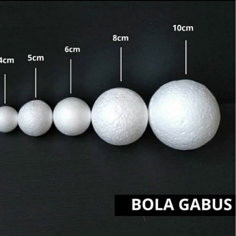 Jual Styrofoam bulat / prakarya bola gabus polystyrene Uk 4cm-10cm ...