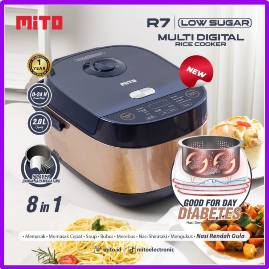 Jual Mito R7 Magicom Low Carbo 2L Digital Rice Cooker Multifungsi 8 in ...