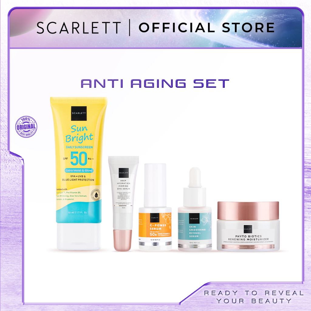 Jual Scarlett Whitening 5pcs ( acne set, hydrating & glowing set ...