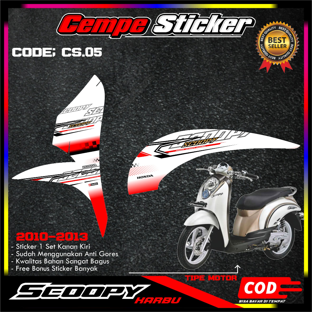 Jual Stiker Scoopy Karbu Decal Striping Standar Scoopy Premium Racing ...