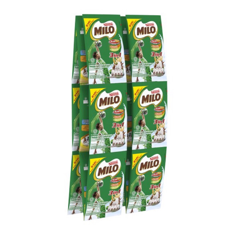 Jual Milo Susu Bubuk Cokelat 3in1 1 Renceng isi 10 Sachet | Shopee ...