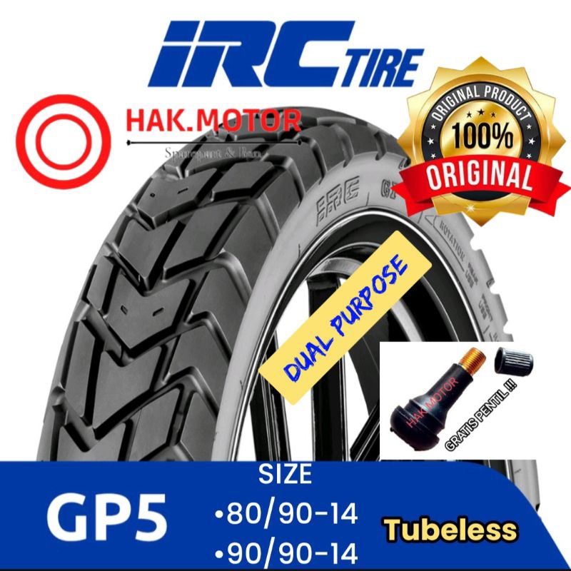 Jual ( DIJAMIN ORIGINAL ) BAN IRC GP5 GP-5 RING 14 TUBLES MATIC ( 70/90,80/90,90/90,100/80-14 ...