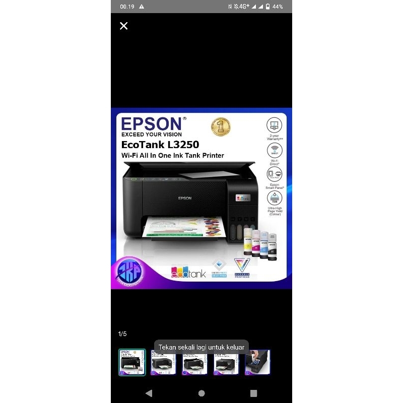 Jual PRINTER EPSON ECOTANK L3250 A4 ALL IN ONE INK TANK PSC WIFI ...