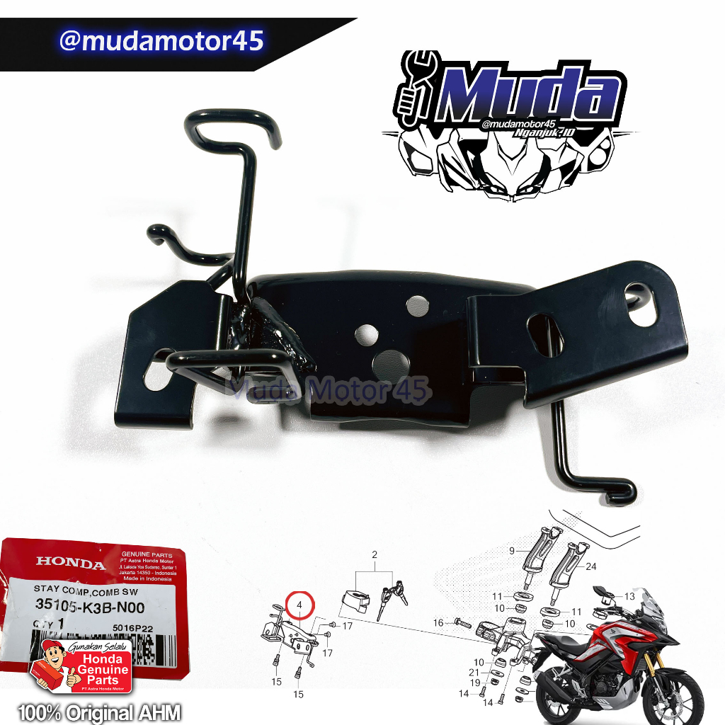Jual DUDUKAN KUNCI KONTAK CB150X 35105-K3B-N00 BRACKET BREKET BESI ...