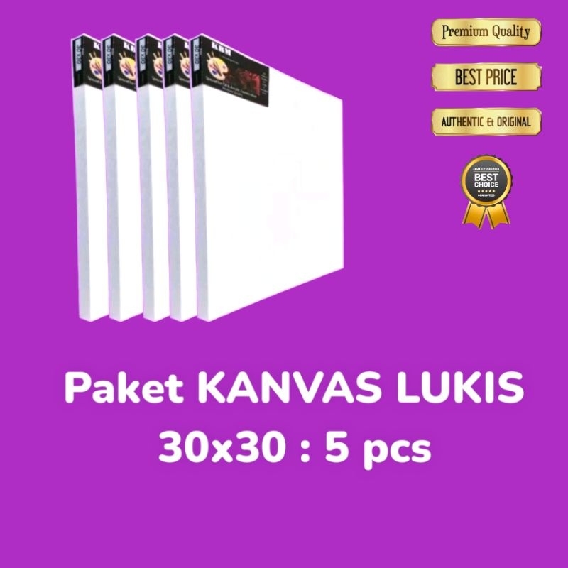 Jual KANVAS LUKIS 30x30 CM (Paket Isi 5 pcs) CANVAS LUKIS HITAM/KANVAS ...