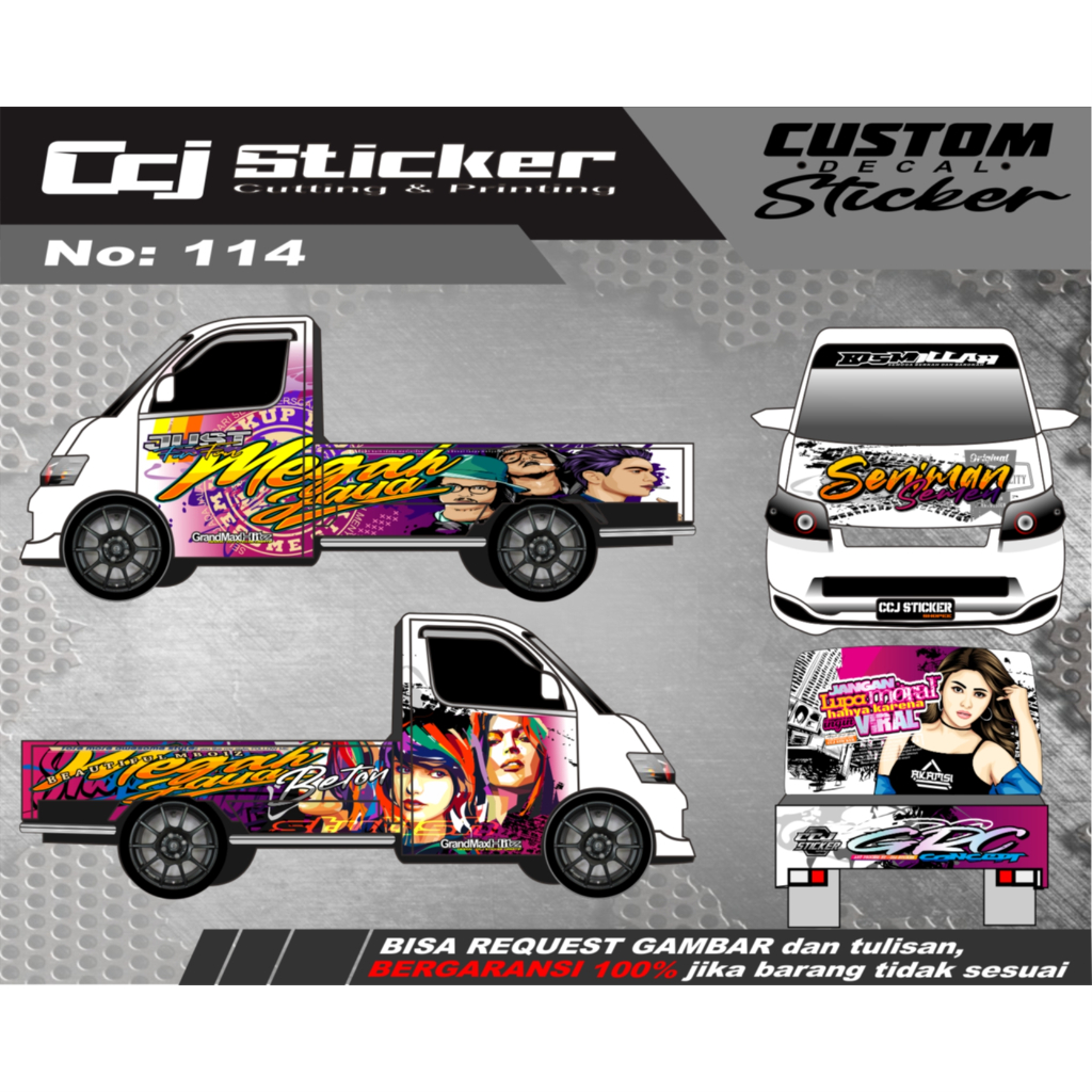 Jual Decal stiker mobil pick up sticker mobil L300, Granmax, T120ss ...