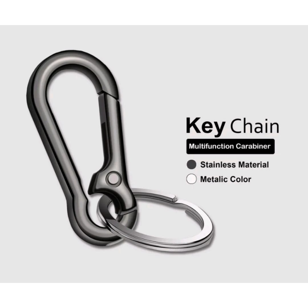Jual Gantungan Kunci Kait Multifungsi / Carabiner Stainless Steel / Key Chain Black (RANDOM ...