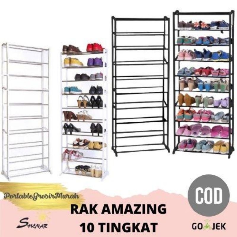 Jual RAK AMAZING/RAK SEPATU/RAK JILBAB/RAK 10 TINGKAT | Shopee Indonesia