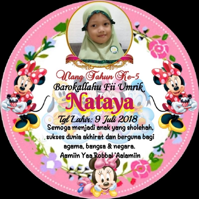 Jual STIKER LABEL NASI BOX TUMPENG MINI ULANG TAHUN MOTIF MINI MOUSE ...