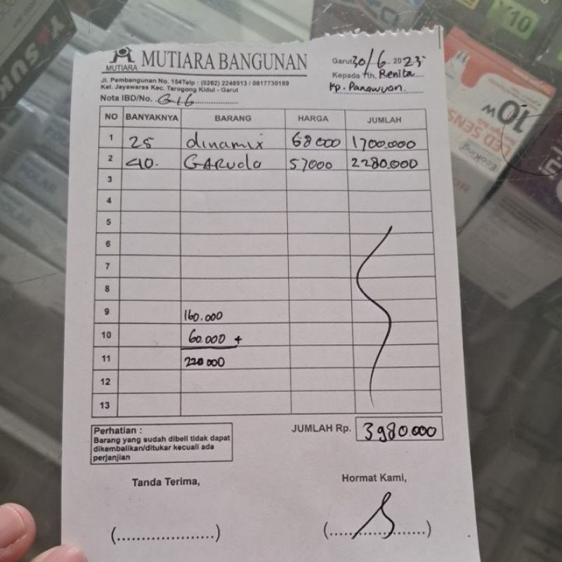 Jual pesanan customer jual semen garuda dynamix 50 kg toko besi matrial ...