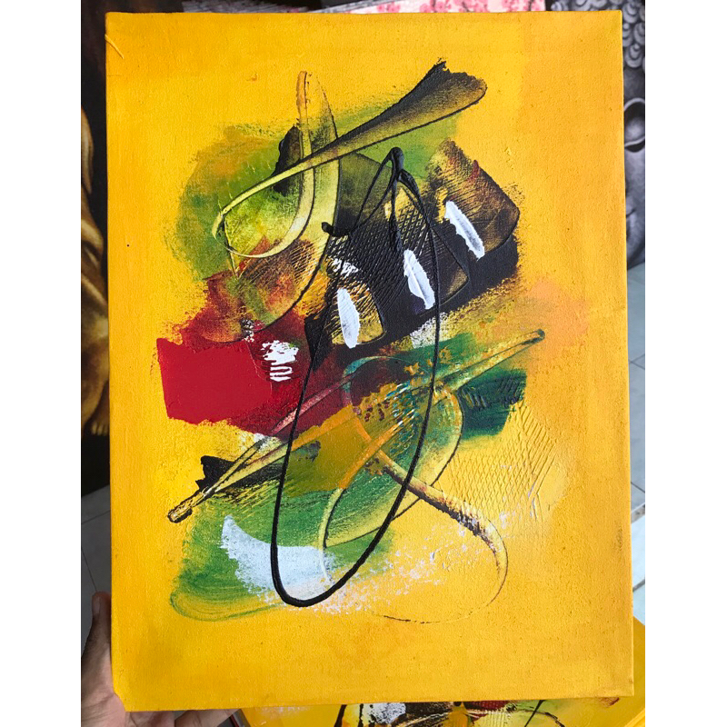 Jual Lukisan Abstrak, Lukisan Astetik, Lukisan Kanvas, Hiasan Dinding Ukuran 100% Buatan Tangan ...