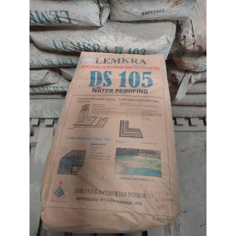 Jual LEMKRA DS-105/Mortar Waterproofing untuk lantai Bangunan @30kg | Shopee Indonesia